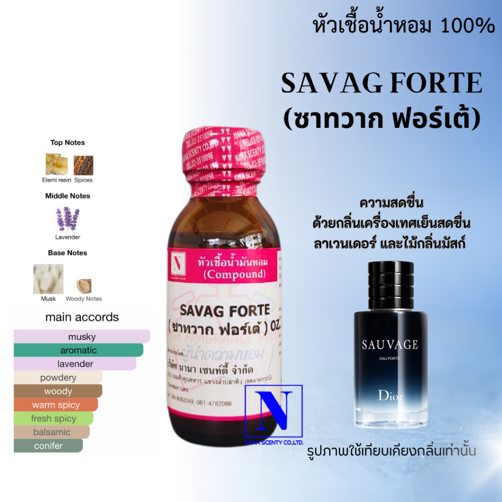 หัวน้ำหอม 100% กลิ่นซาทวาก ฟอร์เต้ (SAVAG FORTE) | Shopee Thailand