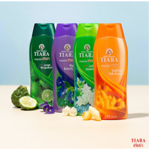 เทียร่า แชมพูสมุนไพร TIARA Herbal Shampoo ปริมาณ240มล. มะกรูด/อัญชัญ ...