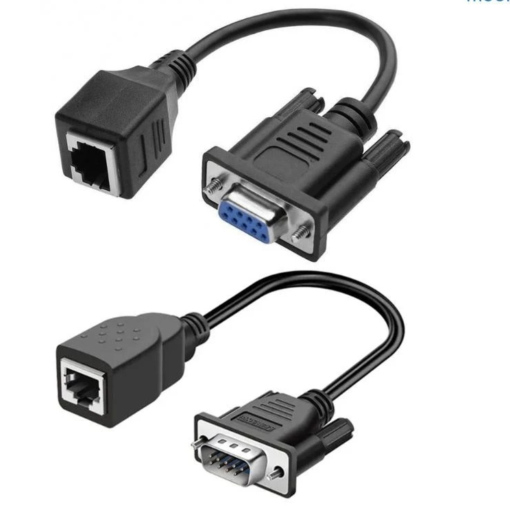 DB9 serial Port rs232 9 pin to lan rj45 8 pin Extender converter ...