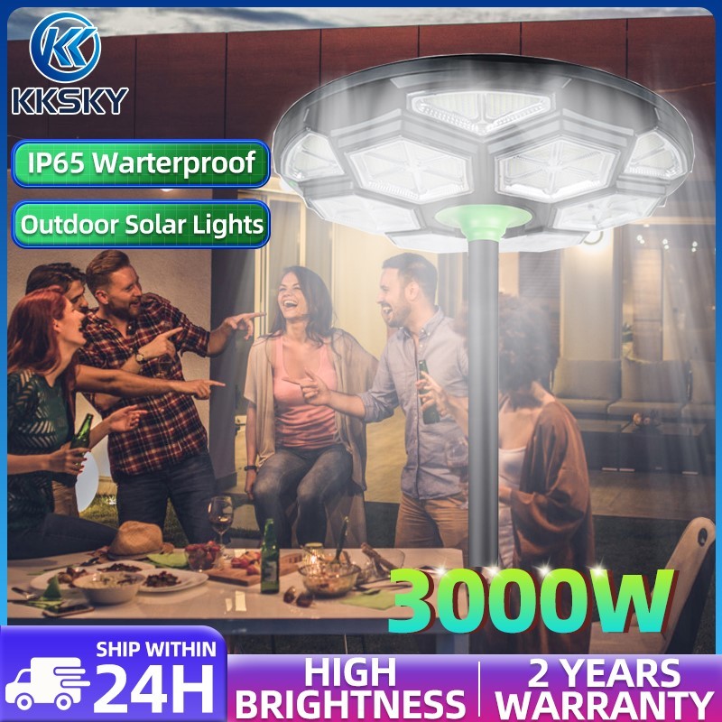 KKSKY ไฟโซล่าเซลล์ ไฟสนาม UFO 3000W ไฟถนนยูเอฟโอ ไฟถนนled กันน้ำ ป้องกันฟ้าผ่า Solar Street ...