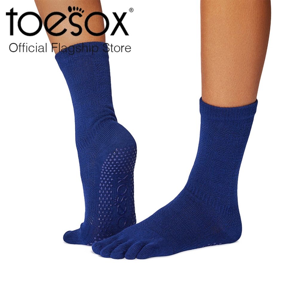(New Spring 2025) ToeSox Grip Full Toe Crew Deep Navy ถุงเท้ากันลื่นแยก ...