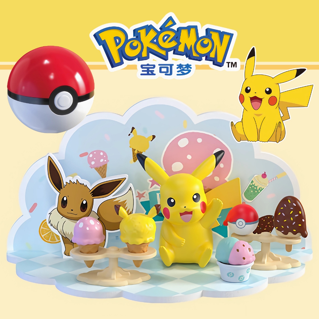 Pokémon Bikachu ขนาดเล็กมังกรไฟ Ibu ตุ๊กตาตกแต่งฉาก 3D เล่นด้วยมือเพื่อ ...