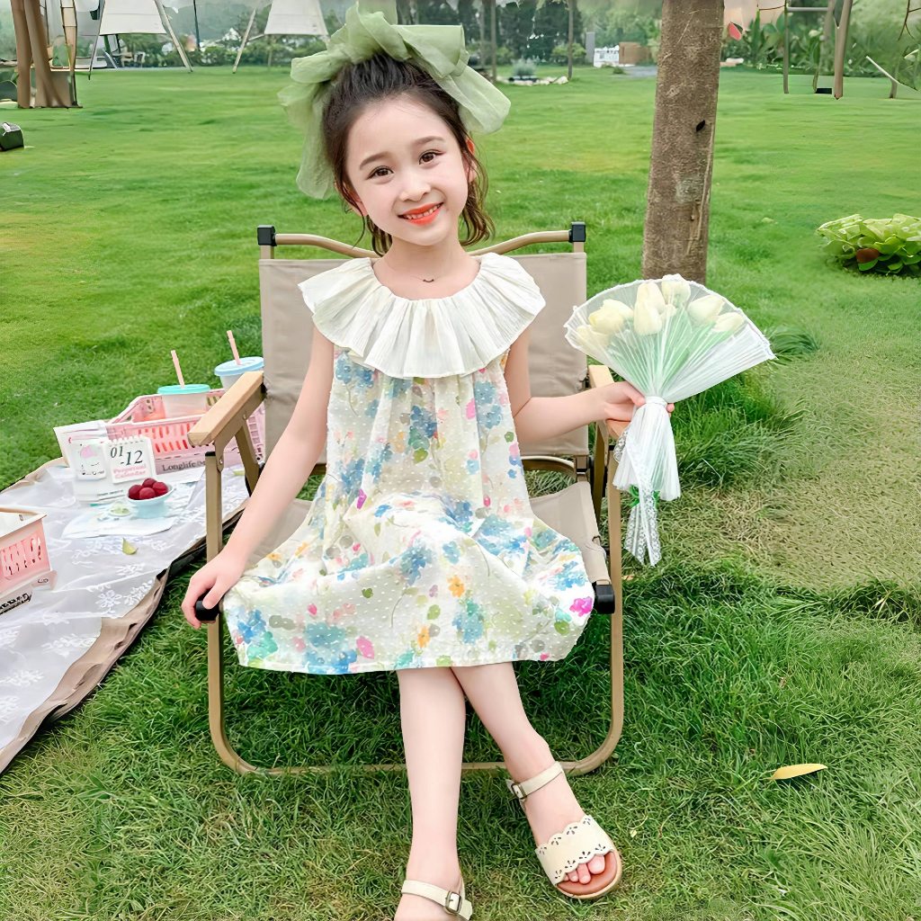 PRINCESS KESLI ชุดเดรสเด็กผู้หญิง กระโปรงลายดอกน่ารัก ผ้าชีฟอง นิ่ม ...