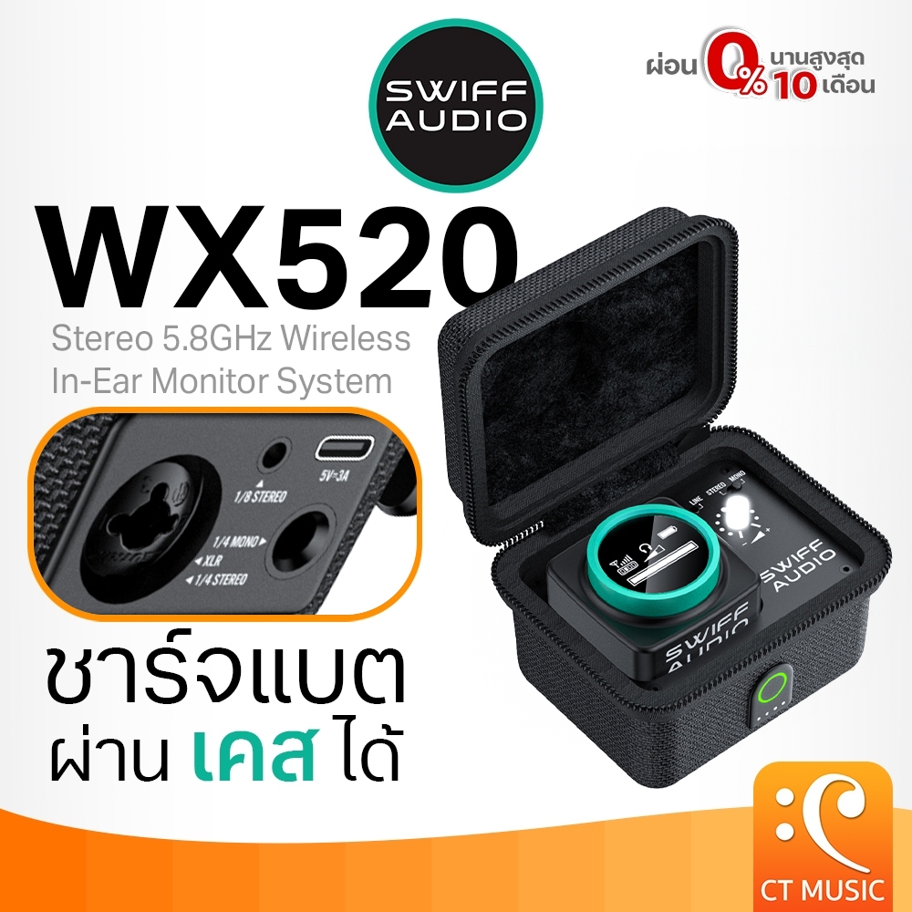 Swiff Audio WX520 Stereo 5.8GHz Wireless In-Ear Monitor System / WX520R Receiver | ไวร์เลส อิน ...