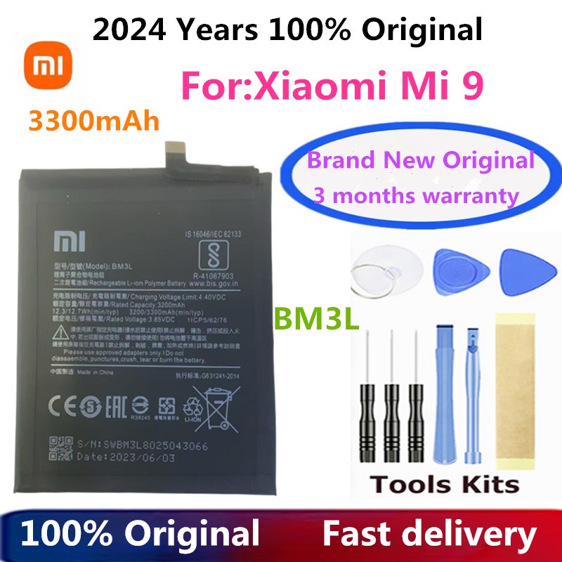 100% ต้นฉบับ xiaomi mi 9 mi9 สำหรับ [BM3L] เปลี่ยนแบตเตอรี่โทรศัพท์ ...