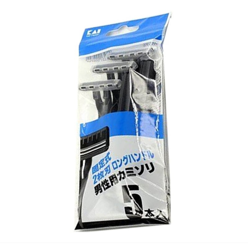 KAI razors แพ็กสุดคุ้ม 5 ด้าม Fixed 2-blade long handle razor (5 pieces ...