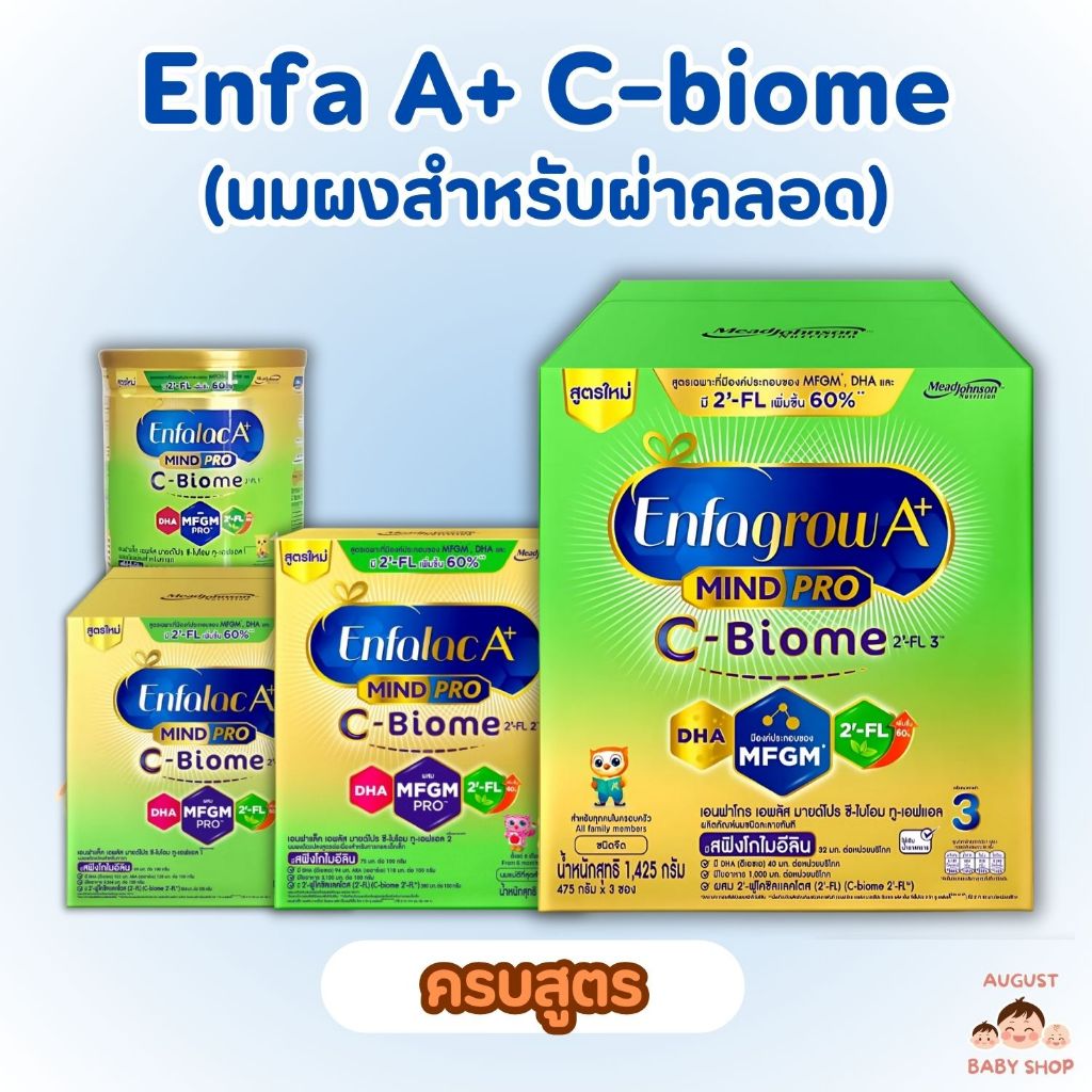 (เลือกสูตร) Enfa A+ C-Biome นมผง เอนฟา เอพลัส ซีไบโอม นมผงสำหรับเด็กผ่า ...