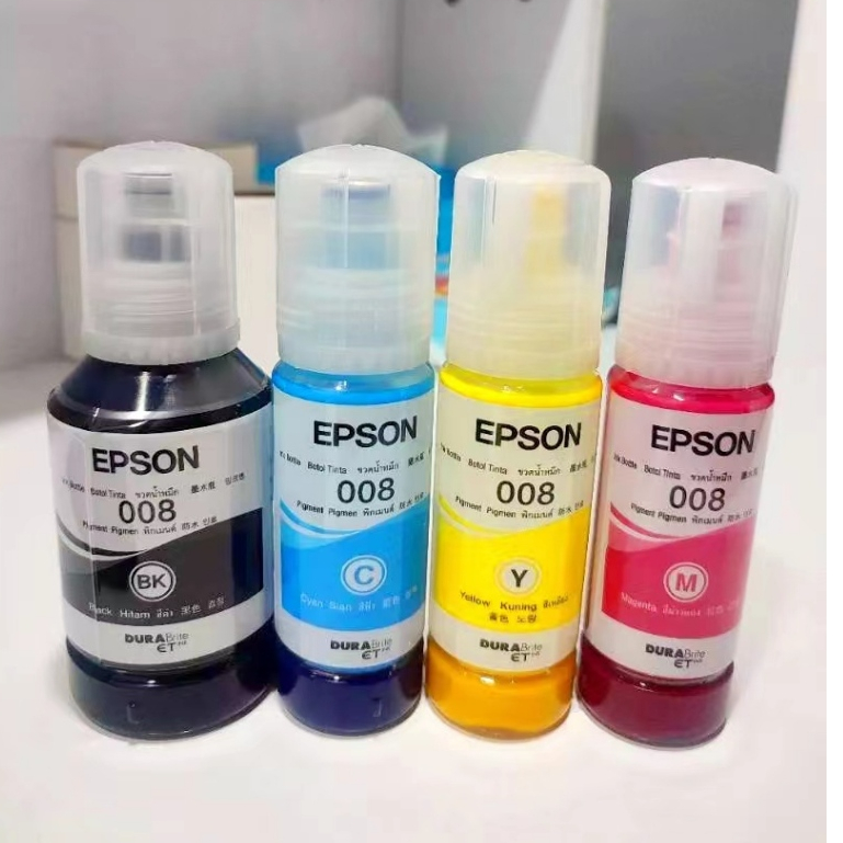 EPSON 008 Pigment ink หมึกกันน้ำทุกสี 008 BK C M Y ใช้งานกับเครื่องรุ่น ...