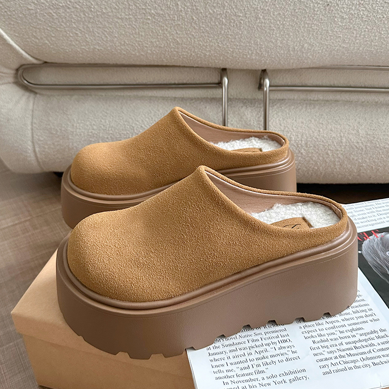 [จัดส่งในประเทศไทย]ฤดูใบไม้ร่วงและฤดูหนาวที่สะดวกสบายภายนอกสวมรองเท้า ...