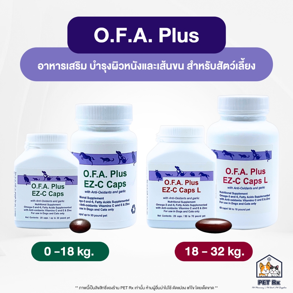 O.F.A. Plus [แท้💯] อาหารเสริม บำรุงผิวหนังและเส้นขน สำหรับสัตว์เลี้ยง ...
