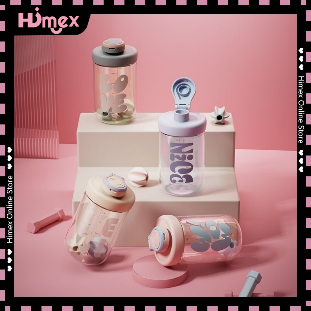 Himex ใหม่ แก้วเชคเวย์โปรตีน 560ml Shaker Bottle แก้วชงโปรตีน แก้วชงเวย์ Whey Protein ถ้วยน้ำฟิต ...