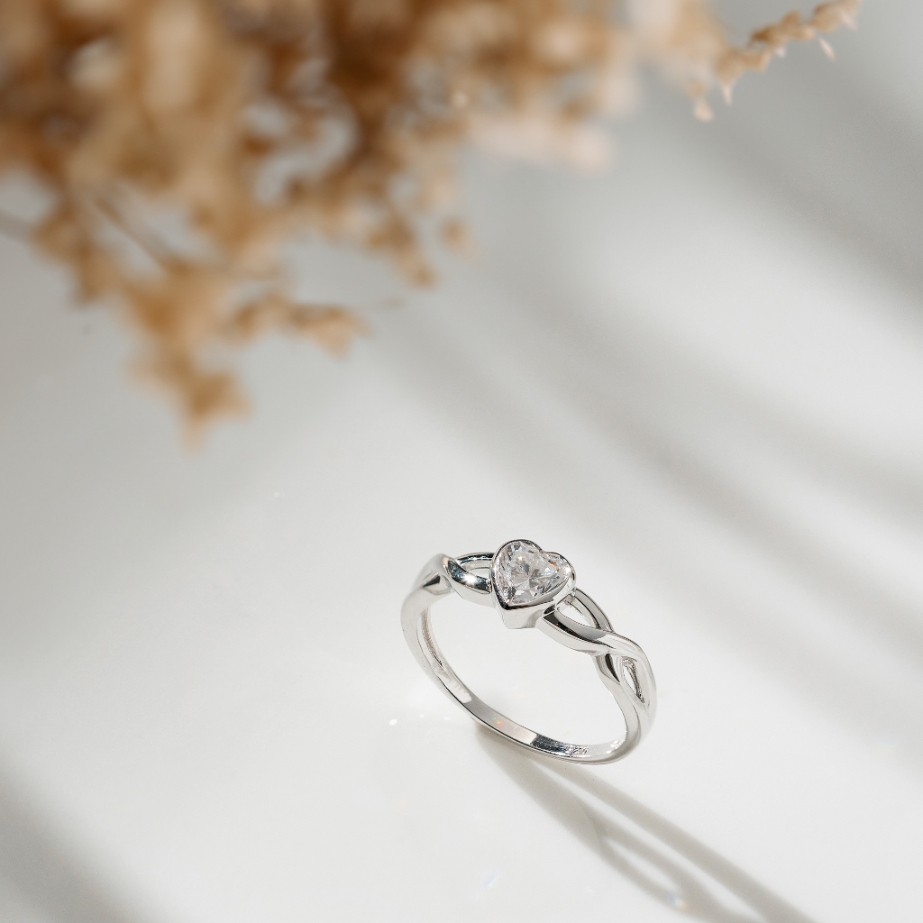 AR-Kang Collection/ AKR595 แหวนเงินแท้ประดับ White CZ AAAAA ชุบ Rhodium (Silver92.5%) | Shopee ...