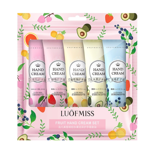 SADOER Colorful Flower&Fruit Hand Cream Set ครีมทามือ อ่อนโยน ( 1 เซต มี 5 สูตร ) | Shopee Thailand