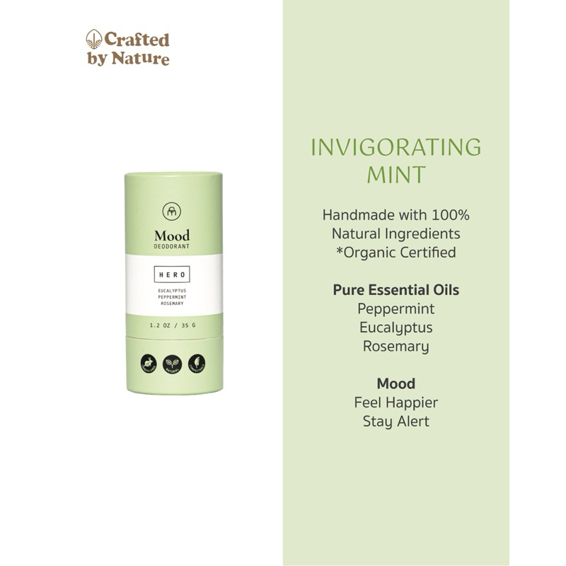 MOOD Natural Deodorant ผลิตภัณฑ์ระงับกลิ่นกายปราศจากสารเคมี100%(Vegan ...