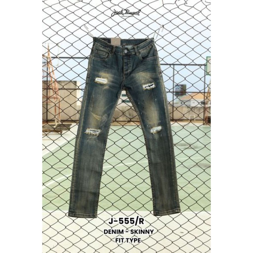 JACK RUSSEL กางเกงยีนส์ผู้ชาย ทรงเดฟธรรมดา Skinny-Fit สกินนี่ รุ่น J ...