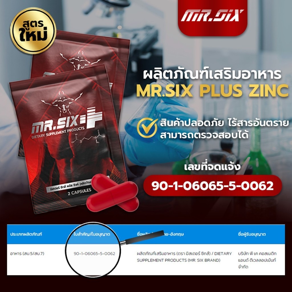 Mr.Six Plus Zinc ตัวช่วยสำหรับท่านชายก่อนออกศึก ของแท้ 100 % | Shopee ...