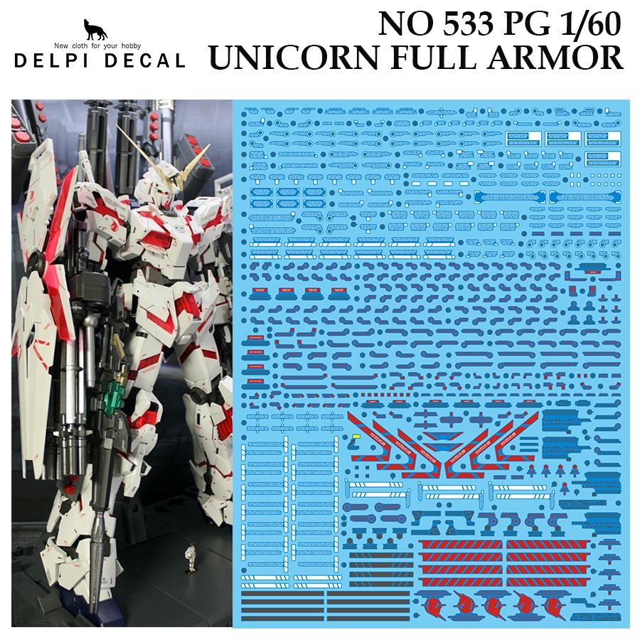 ดีคอลน้ำ [DELPI] 533 PG1/60 UNICORN FULL ARMOR GUNDAM WATER SLIDE DECAL ...