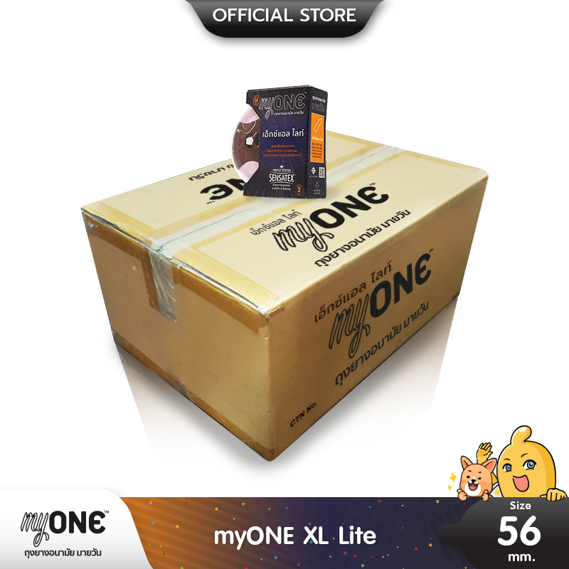 myONE XL Lite ถุงยางอนามัย ใหญ่พิเศษ บางกำลังดี ผิวเรียบ ขนาด 56 มม. บรรจุ 24 กล่อง (72ชิ้น ...