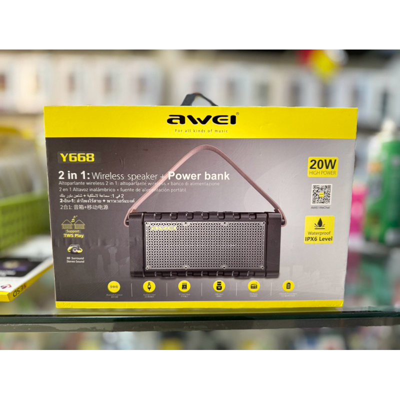 ลำโพงบลูทูธ awei 2in1 y668 | Shopee Thailand
