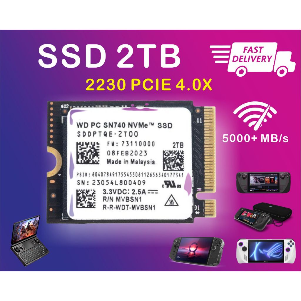 SSD WDS740 Kingston 2230 2242 for Rog Ally Legion go Steam Deck oled ...