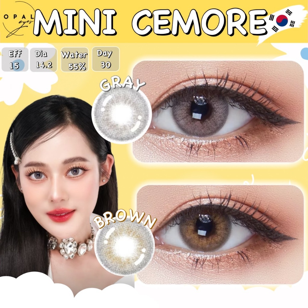 คอนแทคเลนส์Mini Cemore ขนาดมินิ Brown / Gray (kittykawaii) | Shopee ...