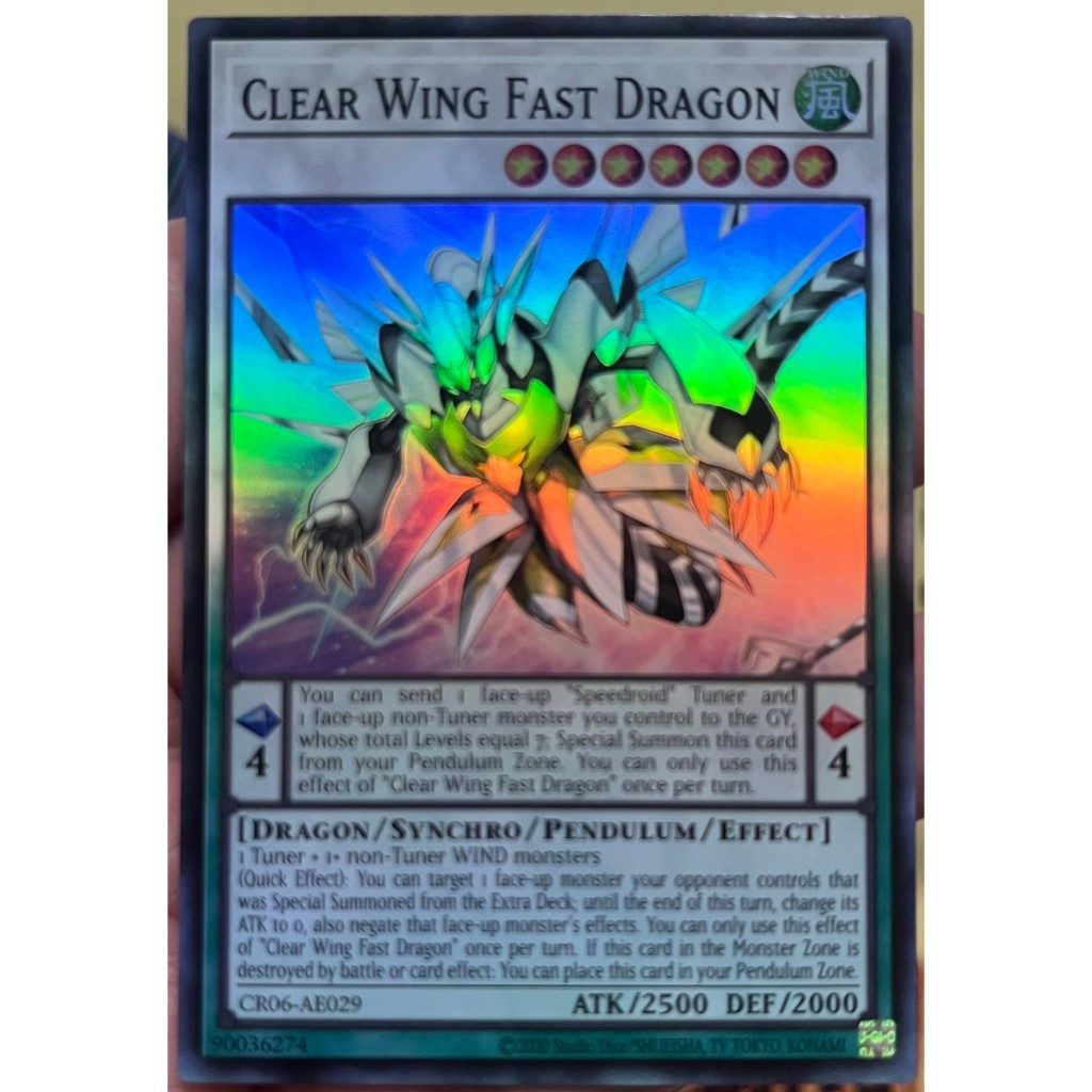 Yugioh Asia-Eng [CR06-AE029] Clear Wing Fast Dragon (Super Rare) การ์ด ...