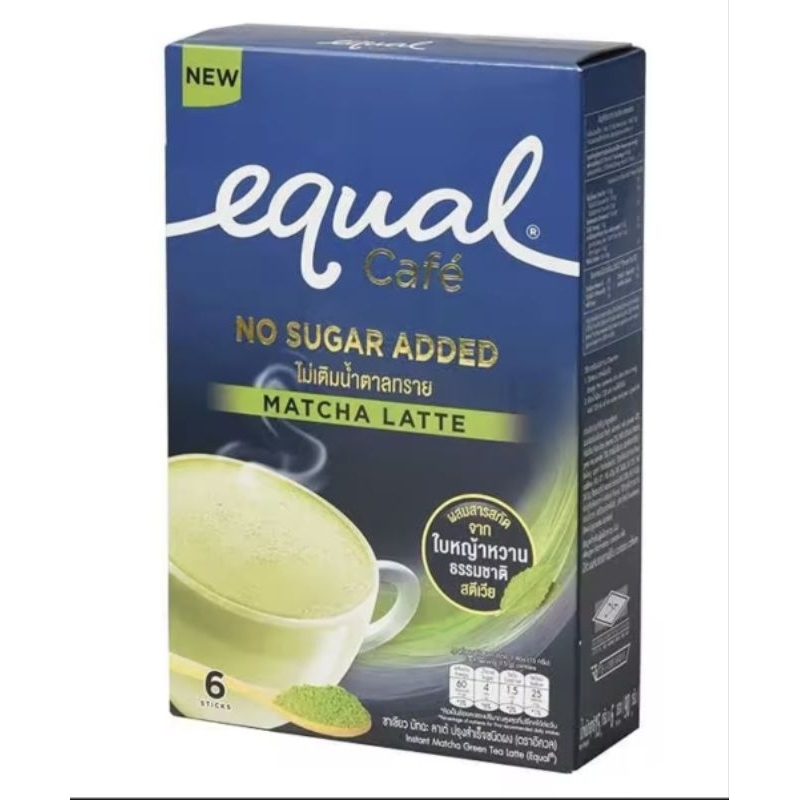 EQUAL CAFE MATCHA LATTE (6Sticks) 90g++อิควล ชาเขียวมัจฉะลาเต้ (6ซอง) 90กรัม Coffee Matcha Latte ...