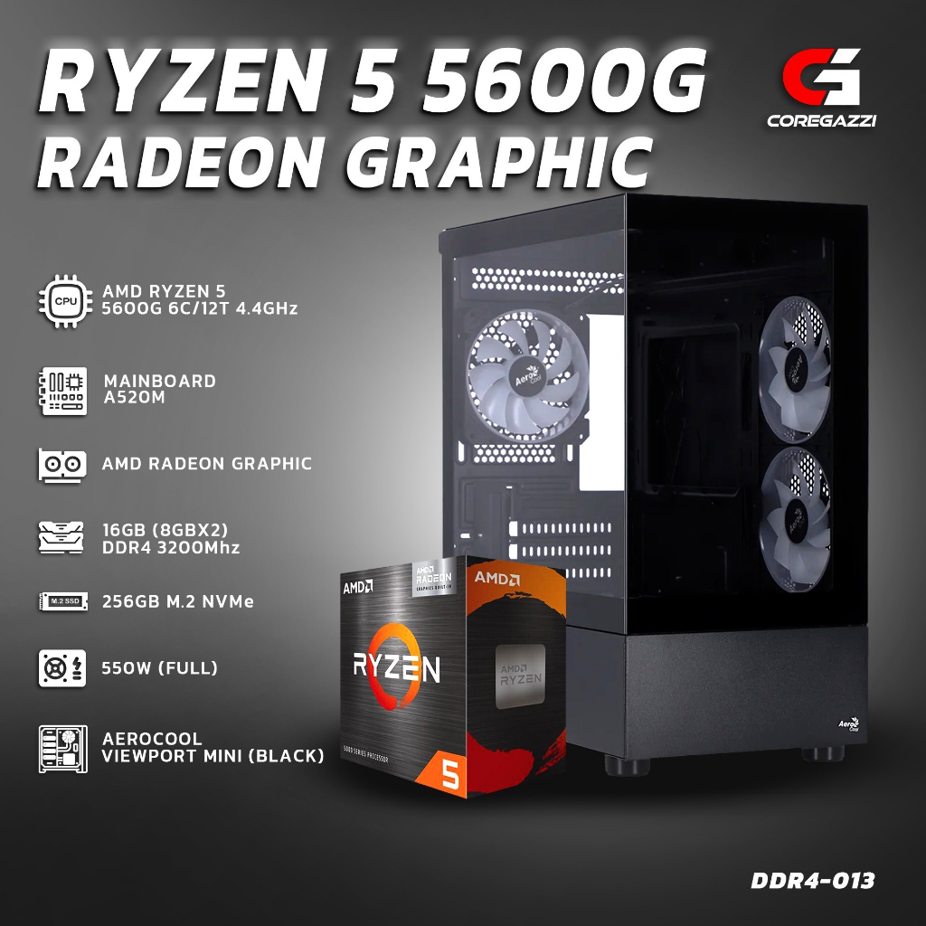 CGZ-COMPUTER AMD RYZEN 5 5600G /RADEON GRAPHIC /RAM 16GB /M.2 256GB /550W (FULL) | Shopee Thailand
