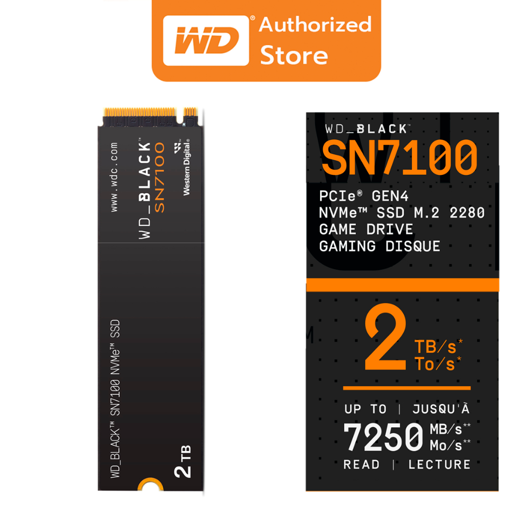 WD Black SN7100 SSD 2TB PCle4x4 NVMe M.2 2280 Read:7,250 MB/s Write ...