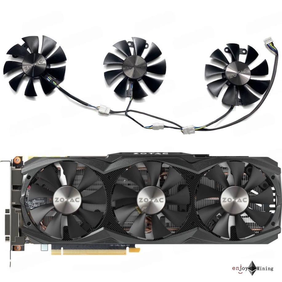 พัดลมการ์ดจอ ZOTAC GTX 970 980ti AMP Edition graphics card cooling fan ...