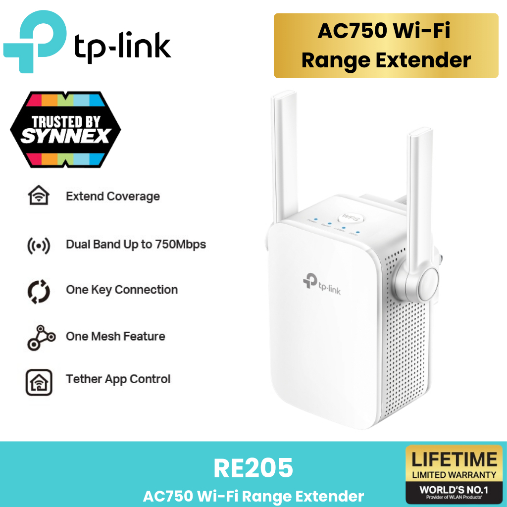 TP-Link RE205 AC750 Repeater ตัวขยายสัญญาณ WiFi (Wi-Fi Range Extender ...
