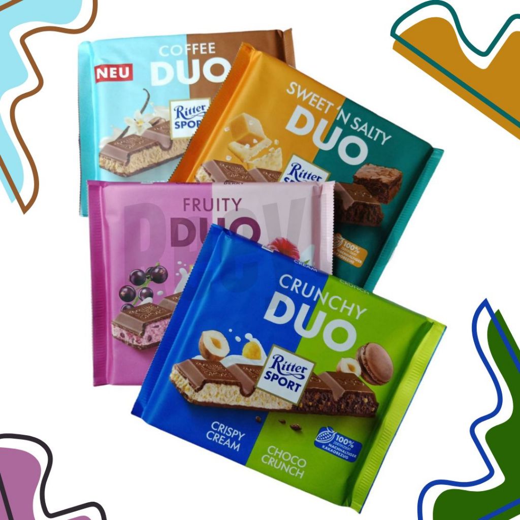 Ritter Sport Chocolate Bar DUO ช็อกโกแลตบาร์ใหญ่มีไส้แบบดูโอ ขนาด 218 ...