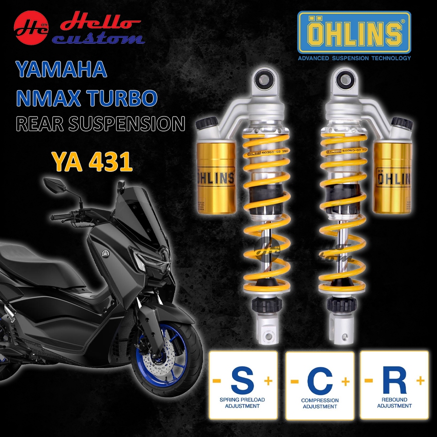 โช้คหลัง OHLINS YA431 New Nmax TURBO 2025 Rear Shock Nmax155 TURBO 2025 ...