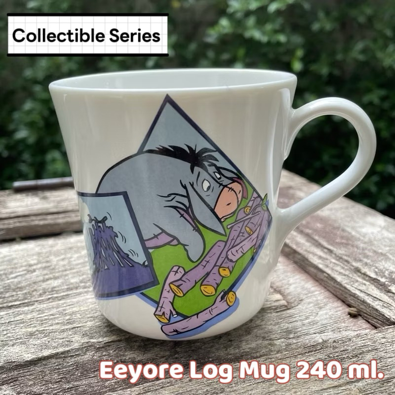 Pladao Collectible Eeyore Log Cabin Ceramic Mug แก้วกาแฟ มัค เนื้อ Bone China Disney 8 oz./240 ...