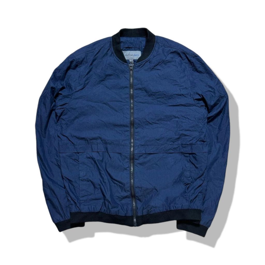 CKJs Navy Blues Bomber Jacket รอบอก 41” | Shopee Thailand