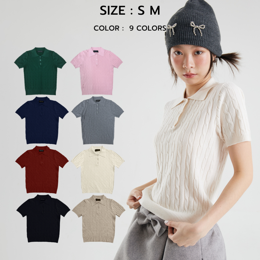 (PRE 25-30 วัน)Bemingtop765(S/M) - Beming Basic Polo ดีเทลใกล้เคียงกับ Luna ต่างเรื่องแพทเทิร์น ...