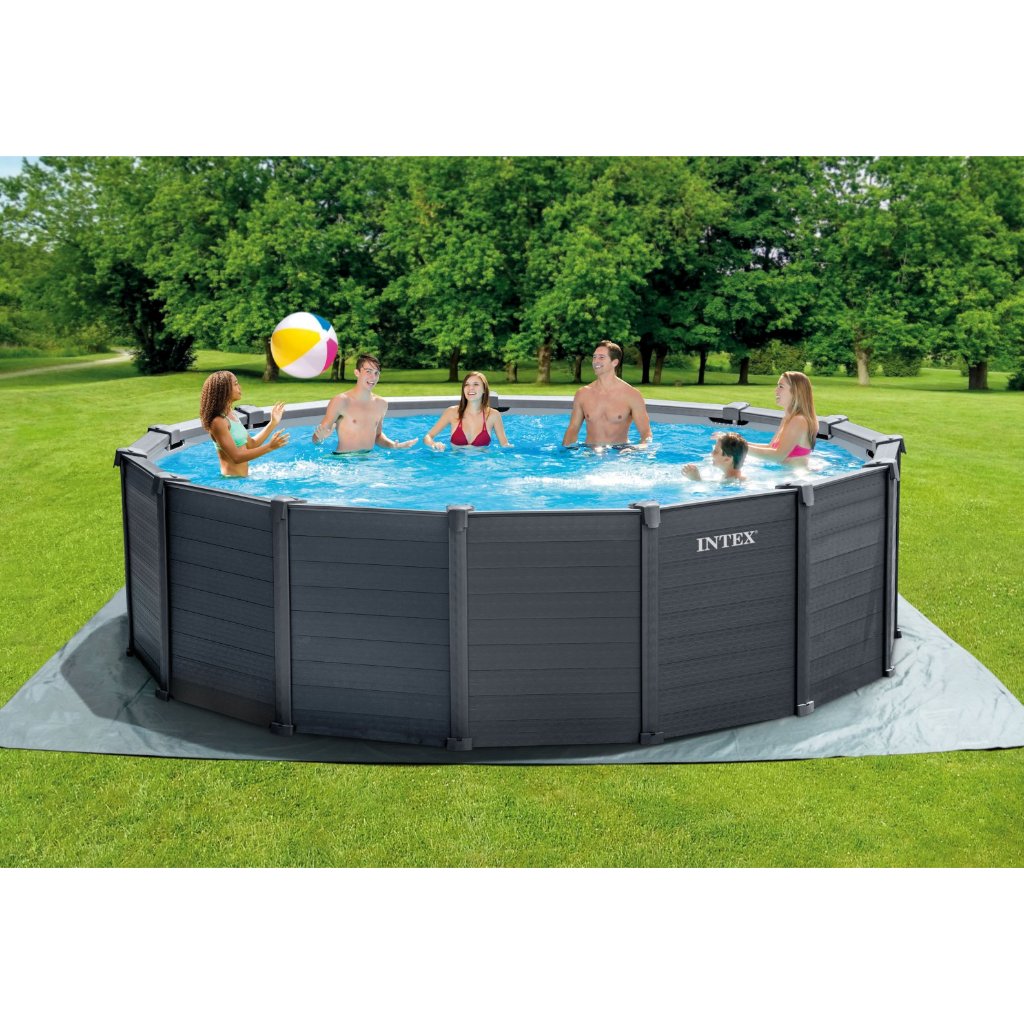 intex 26384 สระน้ำintex Gaphite Gray 15.8 ฟุต ระบบทราย | Shopee Thailand
