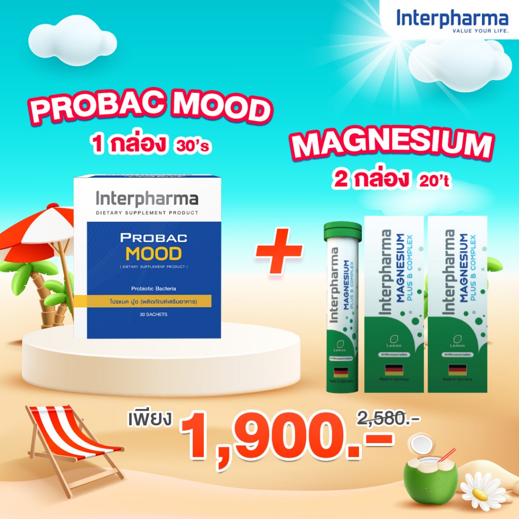 จับคู่คุ้มกว่า Probac Mood คู่ Magnesium Plus B Complex 2 หลอด เพียง ...