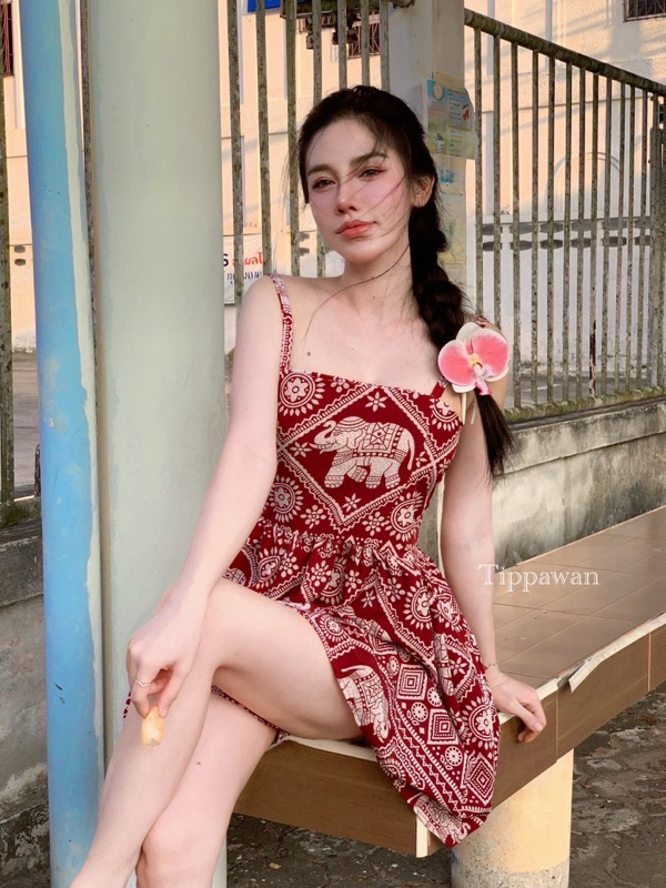 #Tippawan Setสม้อค ลายช้างไทย+กางเกงขาสั้น อากาศร้อนแล้วค๊า ชุดนี้ตอบโจทย์ ทรงสุดปัง | Shopee ...