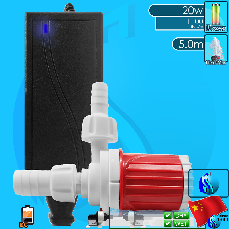 KingFish DC Submersible Pump 1100L/hr 12VDC 20w ปั๊มน้ำ ปั๊มน้ำพุ ปั๊ม ...