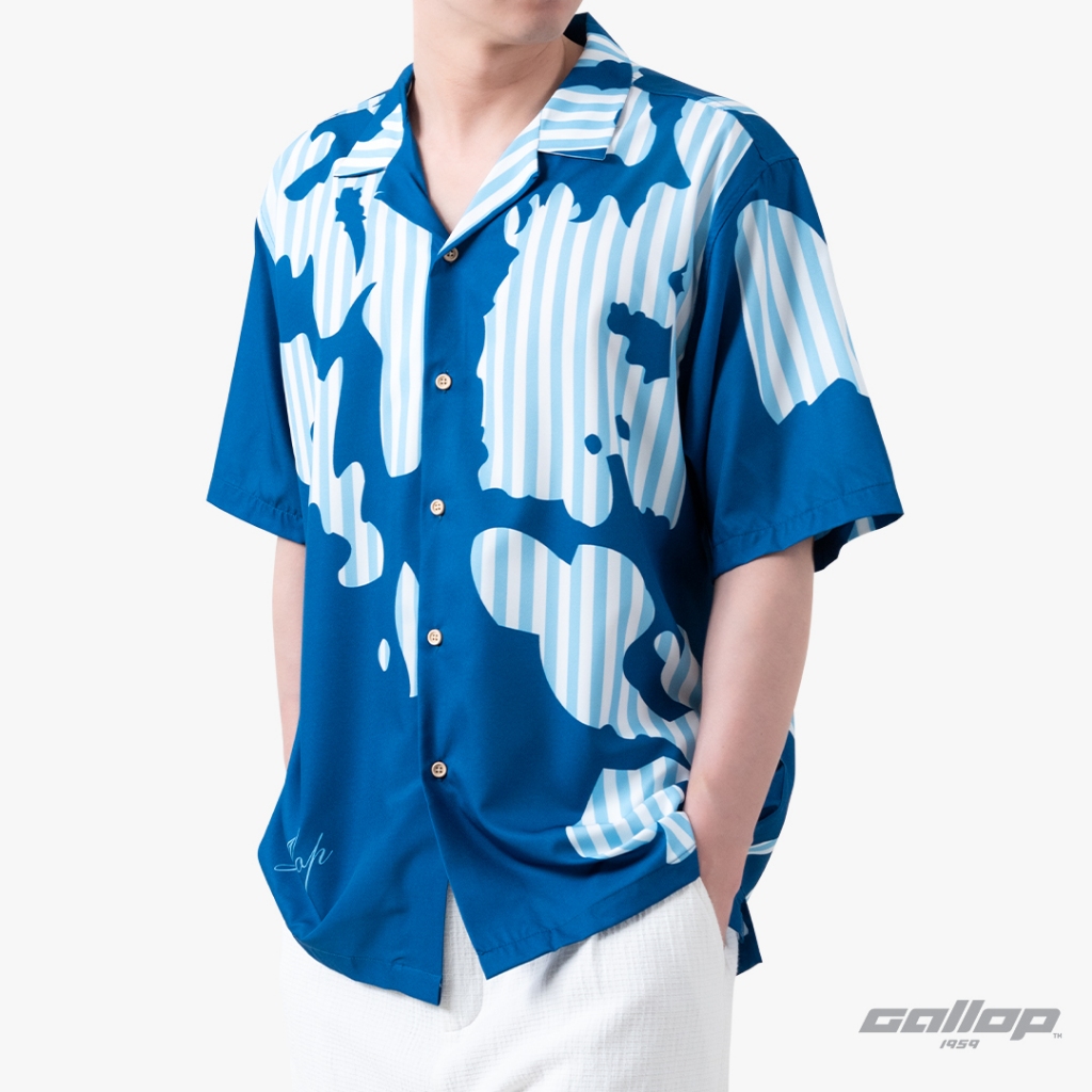GALLOP : Men's Wear Graphic Print Hawaii Shirt เสื้อฮาวาย รุ่น GW9048 ...