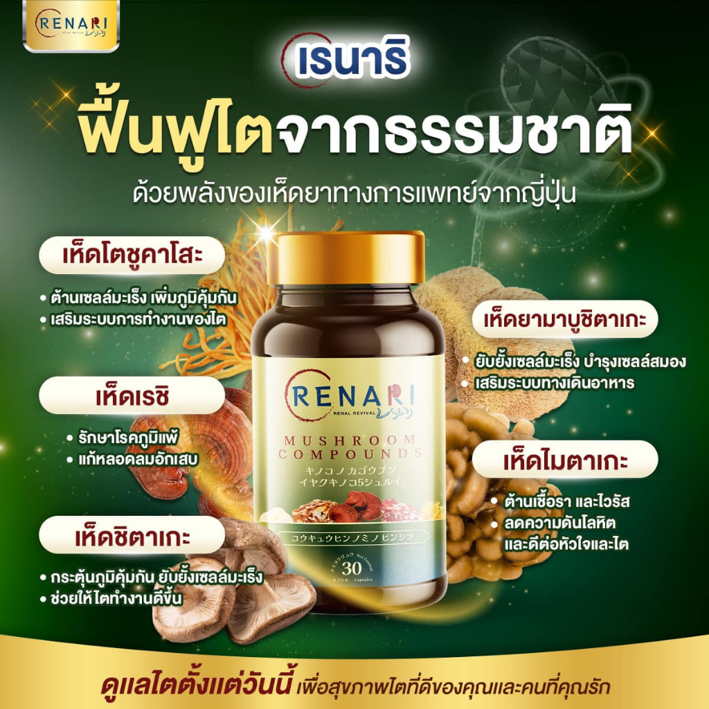 ของแท้ 💯 Renari เรนาริ 💥 อาหารเสริมบำรุงฟื้นฟูค่าไต การทำงานของระบบไต ...