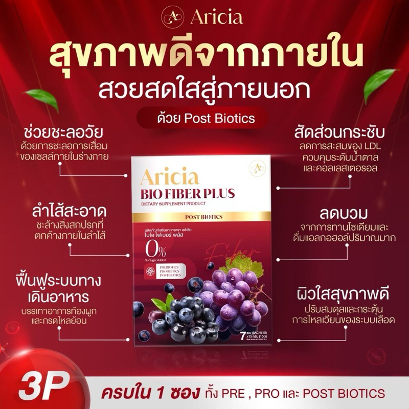 เอริเซีย (Aricia) ไบโอ ไฟเบอร์ พลัส (Bio Fiber Plus) โพสต์ไบโอติก | Shopee Thailand