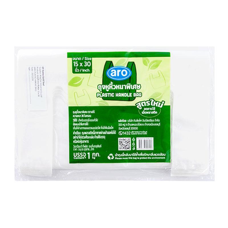 เอโร่ ถุงหูหิ้ว หนาพิเศษ ขนาด 15x30 นิ้ว 1 กก. / aro Thick Plastic ...