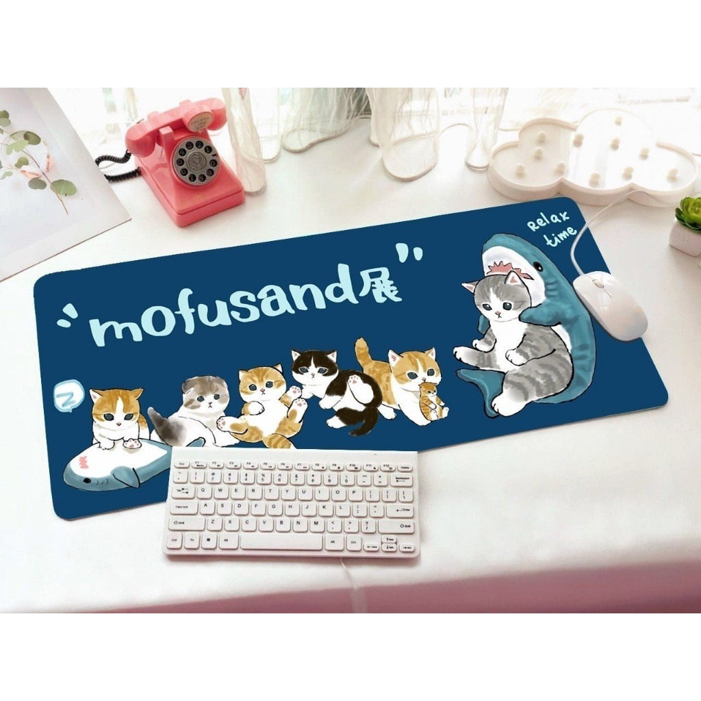 MOFU SAND FISH แผ่นรอง คีย์บอร์ด รองคีย์บอร์ด keyboard ลาย แมวฟูซุ ปลา ...