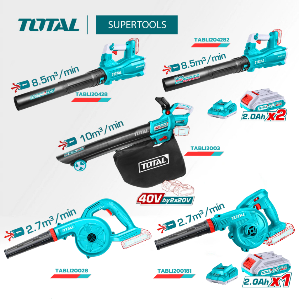 TOTAL เครื่องเป่าลมแบตเตอรี่ ไร้สายTABLI20028/TABLI204282/TABLI200181 ...