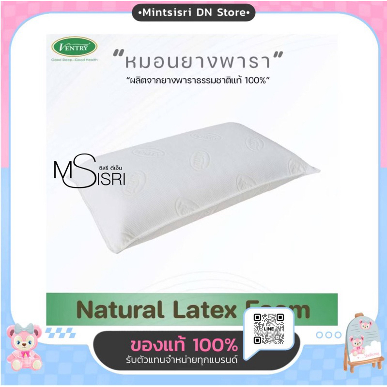Ventry Standard Pillow หมอนยางพาราทรงมาตรฐานหมอนสุขภาพ ยางพาราธรรมชาติ ...