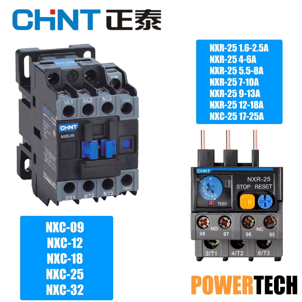 CHINT แมกเนติก NXC โอเวอร์โหลด NXR -25 Ac Contactor Coil 220V 380V Ac Contactor โอเวอร์โหลด ...