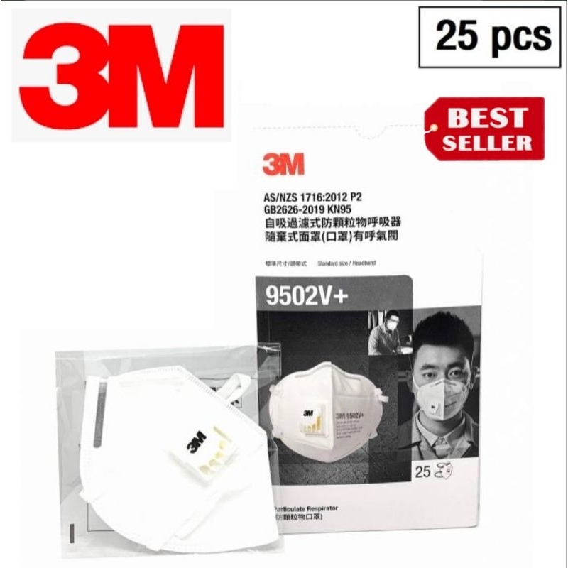 3M 9502V หน้ากากอนามัย KN95 กัน PM2.5 ของแท้100% | Shopee Thailand