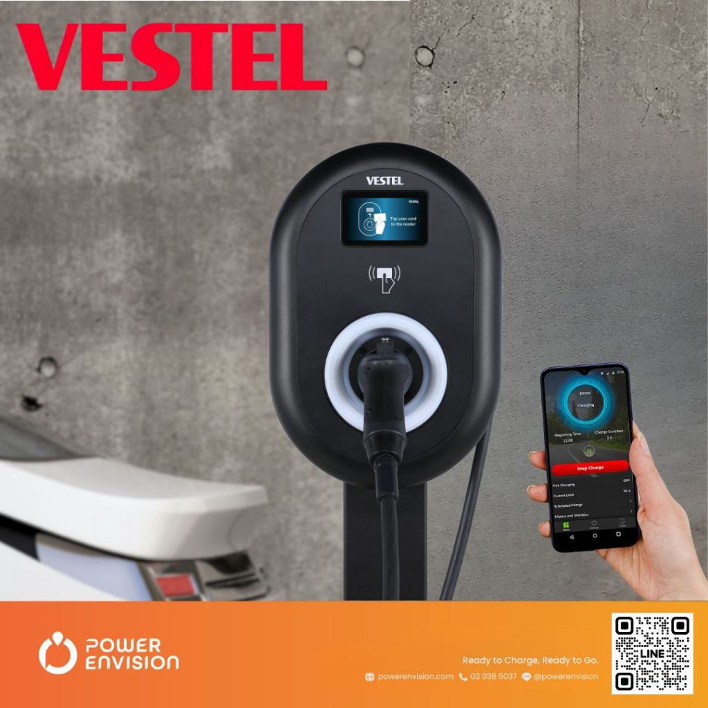 VESTEL EVC04 (Smart EV Charger) 22kW 3เฟส AC Type 2 สายชาร์จยาว 7m ...